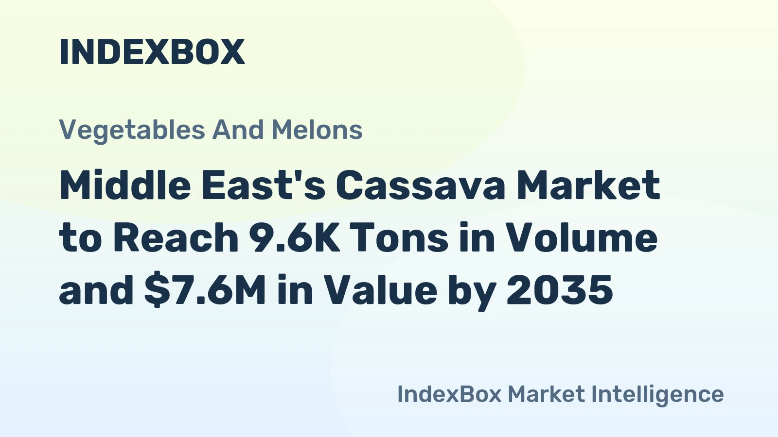 Middle East's Cassava Market to Reach 9.6K Tons in Volume and $7.6M in Value by 2035
