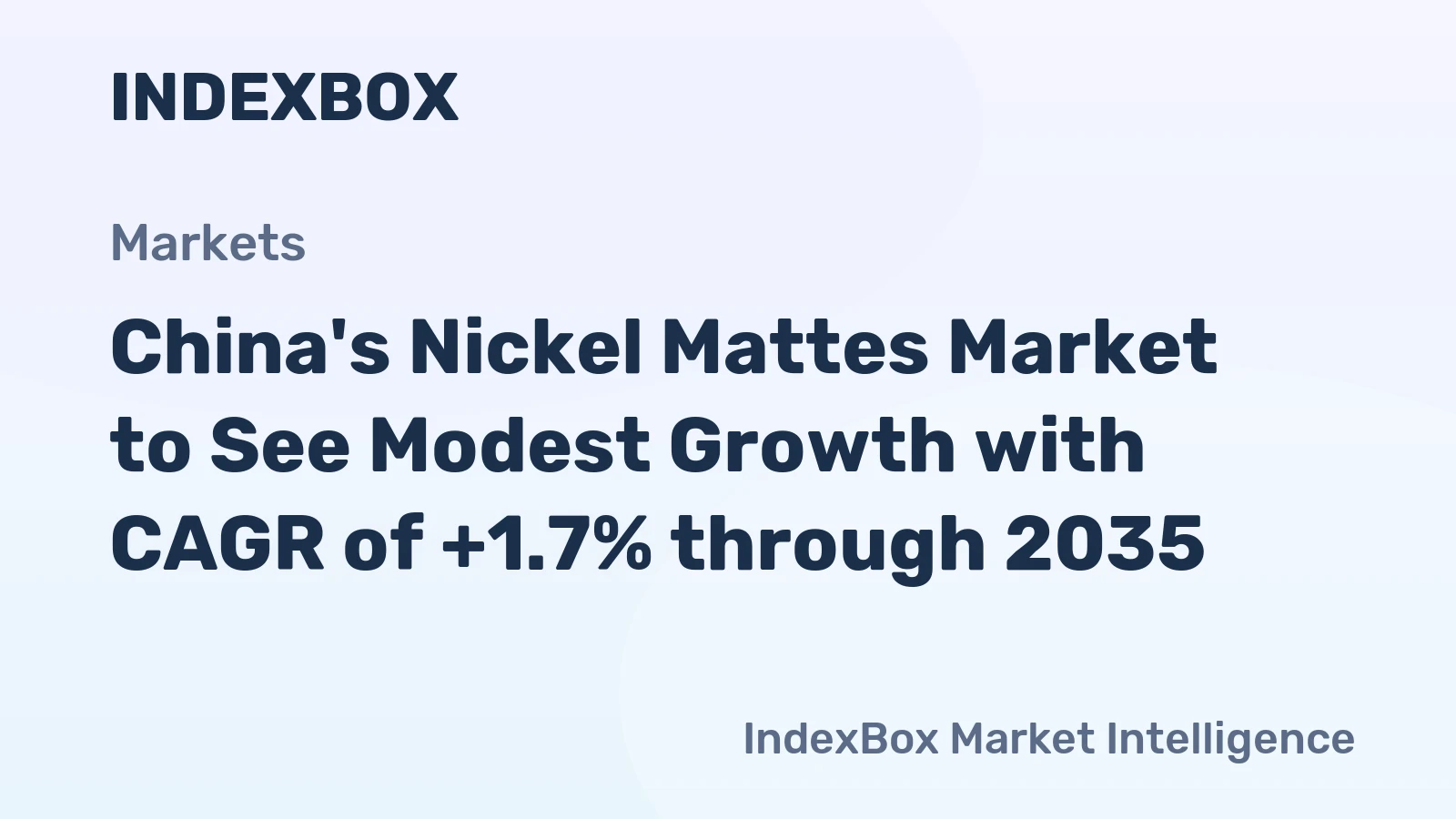 China's Nickel Mattes Market to See Modest Growth with CAGR of +1.7% through 2035