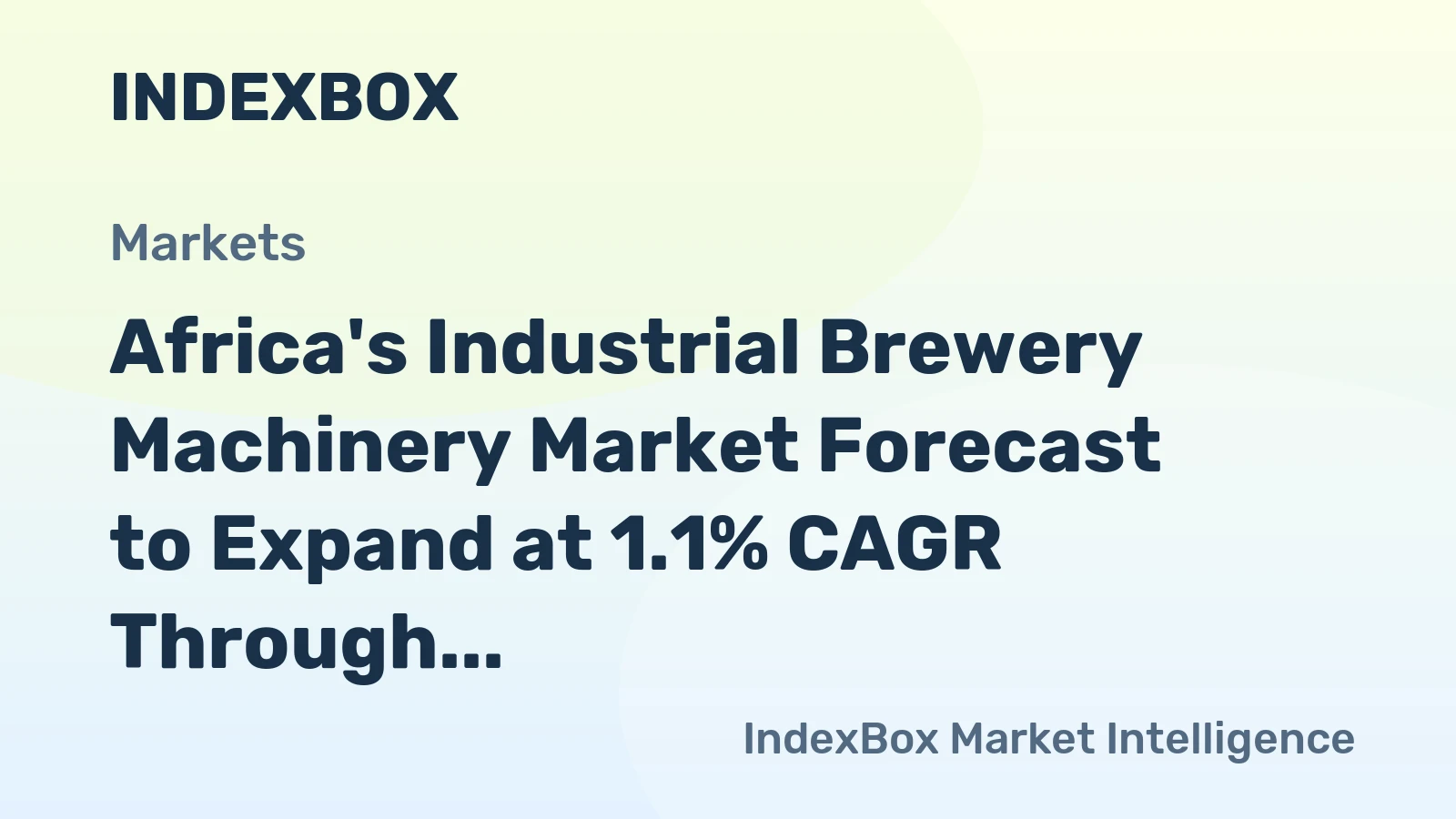 Africa's Industrial Brewery Machinery Market Forecast to Expand at 1.1% CAGR Through 2035