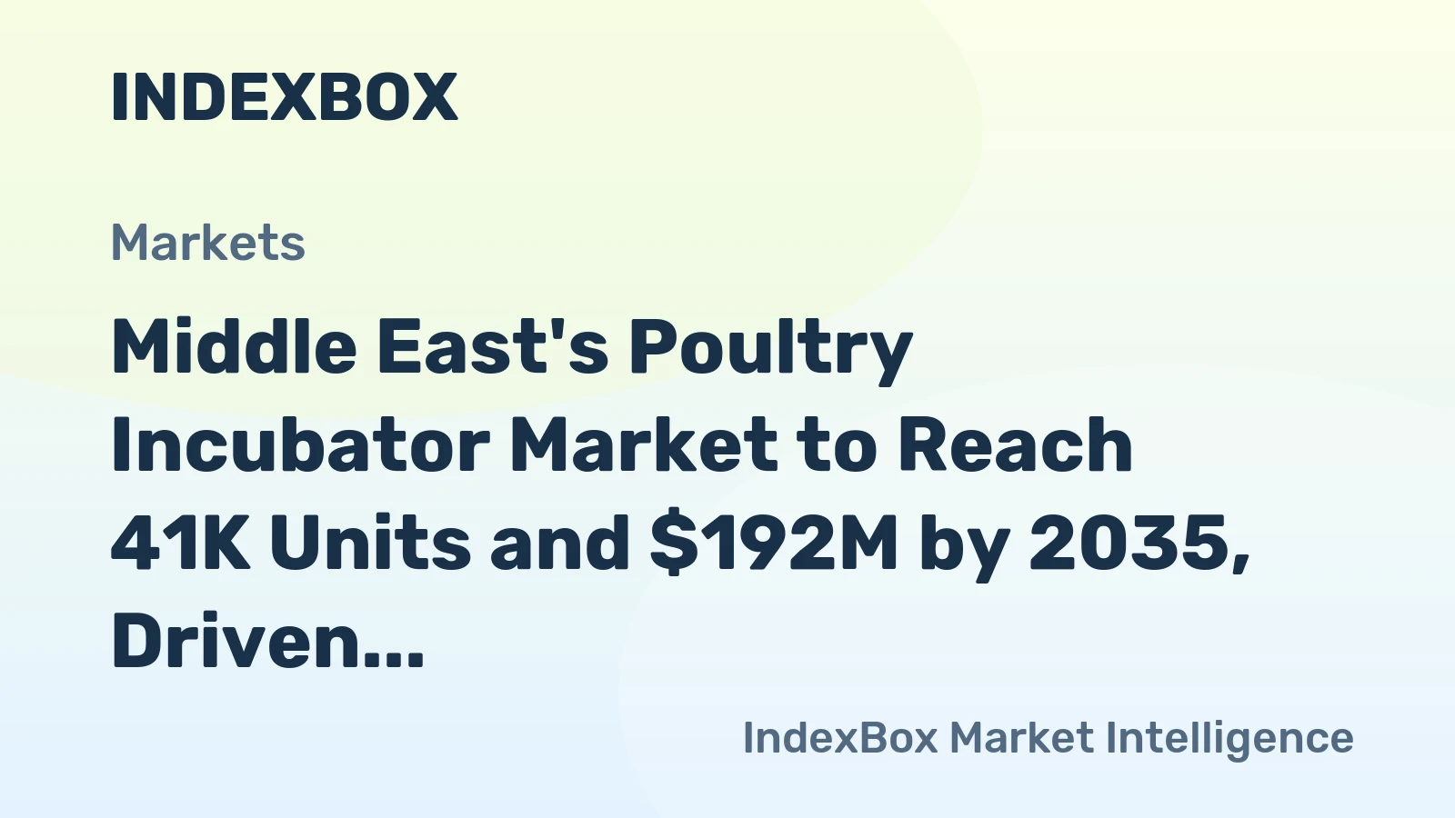Middle East's Poultry Incubator Market to Reach 41K Units and $192M by 2035, Driven by Rising Demand