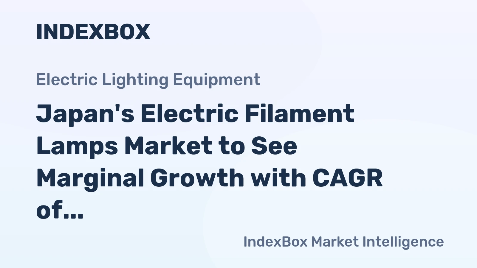 Japan's Electric Filament Lamps Market to See Marginal Growth with CAGR of +0.1% from 2024-2035