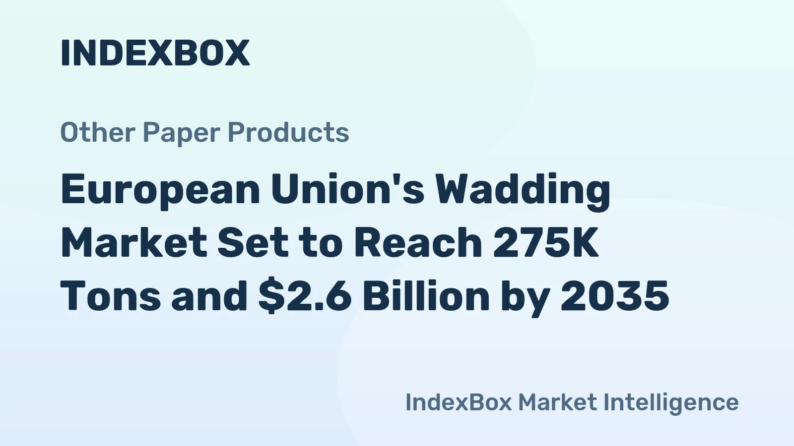 European Union's Wadding Market Set to Reach 275K Tons and $2.6 Billion by 2035