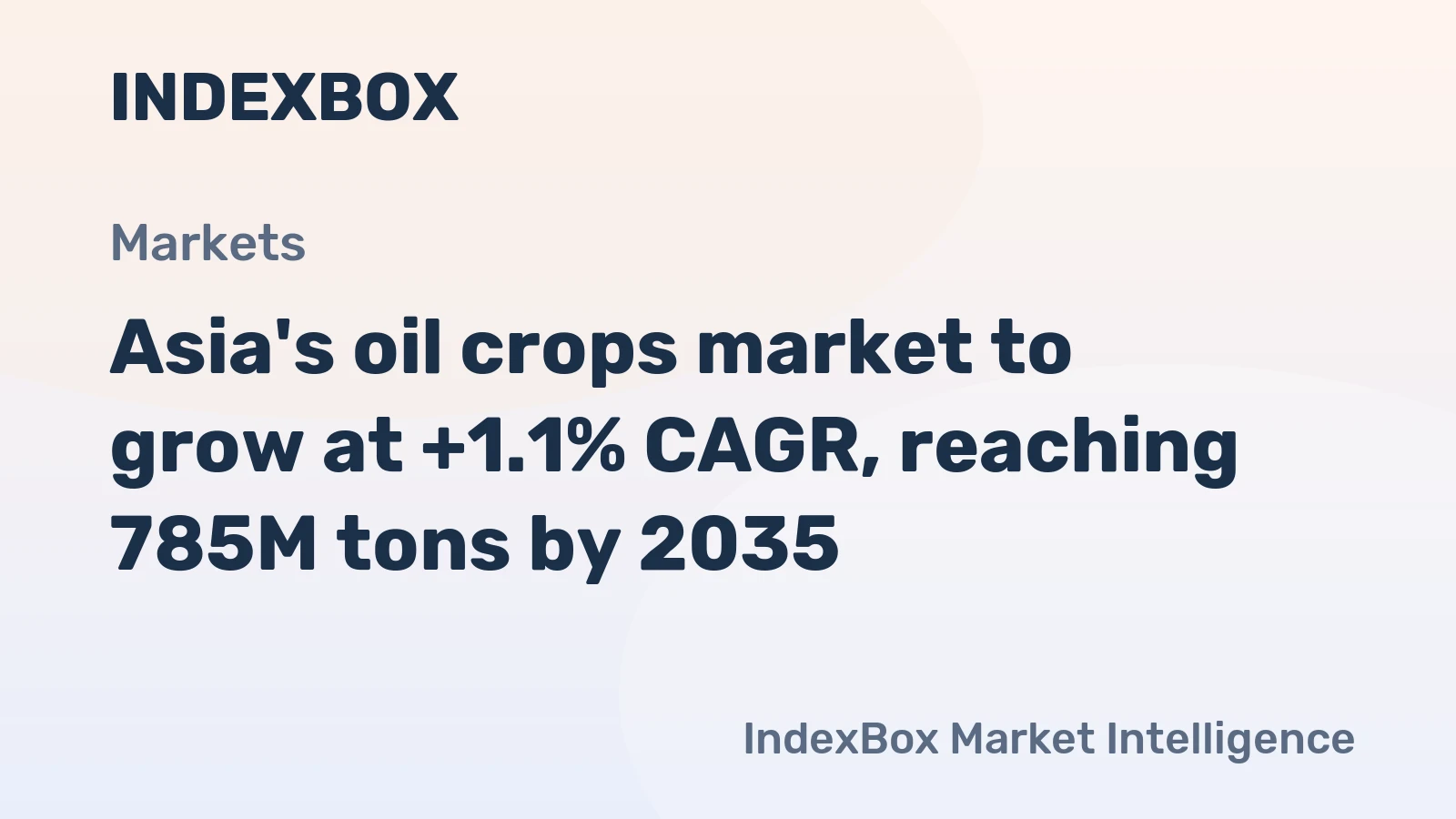 Asia's oil crops market to grow at +1.1% CAGR, reaching 785M tons by 2035