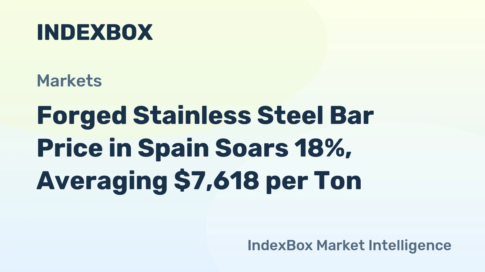 Forged Stainless Steel Bar Price in Spain Soars 18%, Averaging $7,618 per Ton