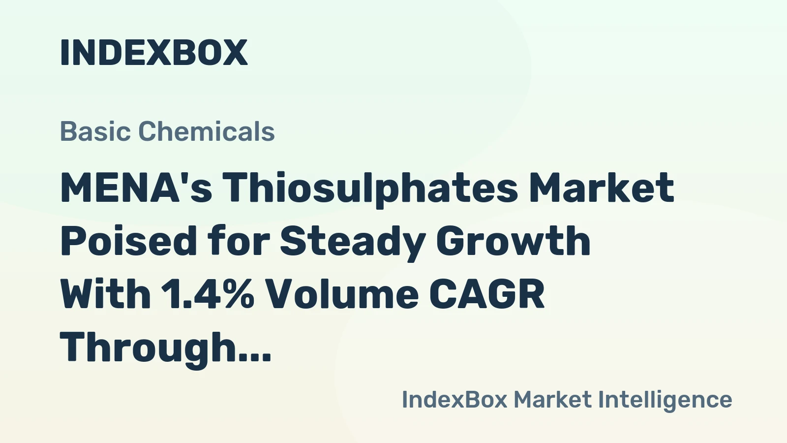 MENA's Thiosulphates Market Poised for Steady Growth With 1.4% Volume CAGR Through 2035