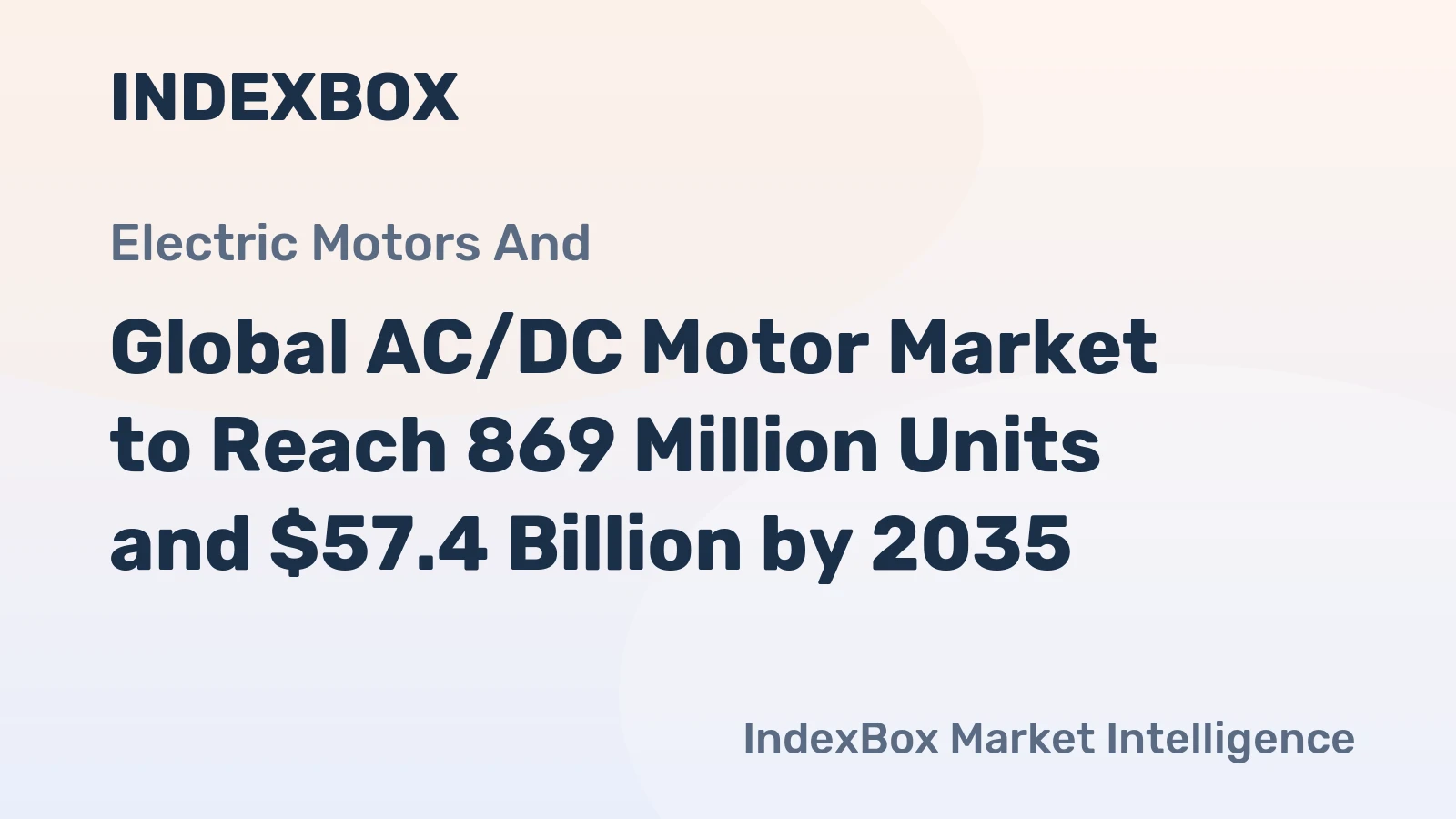 Global AC/DC Motor Market to Reach 869 Million Units and $57.4 Billion by 2035