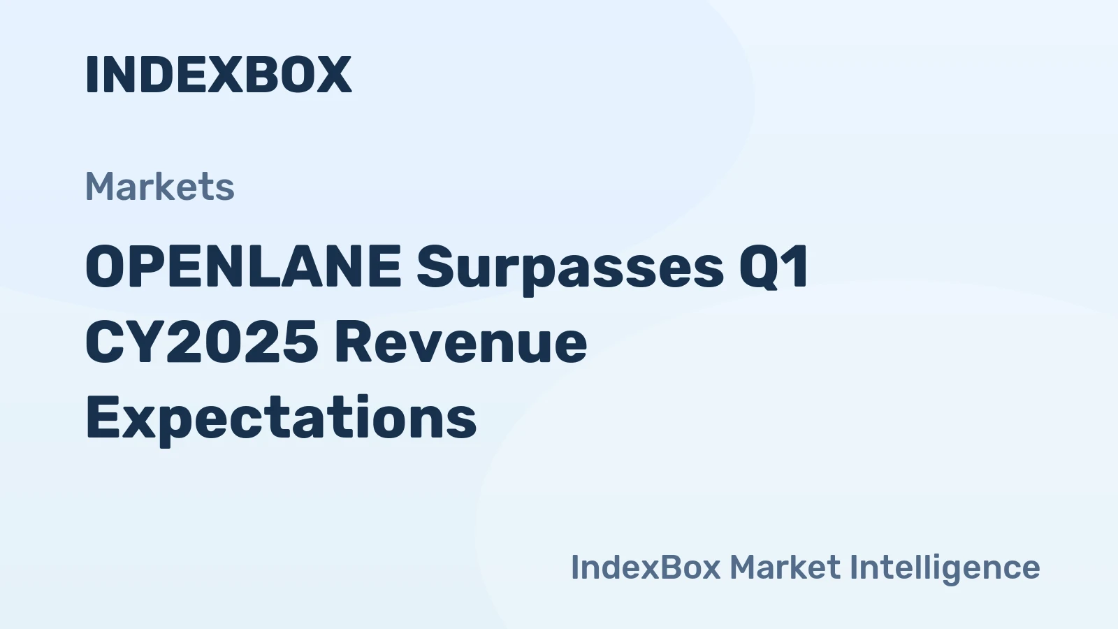 OPENLANE Surpasses Q1 CY2025 Revenue Expectations