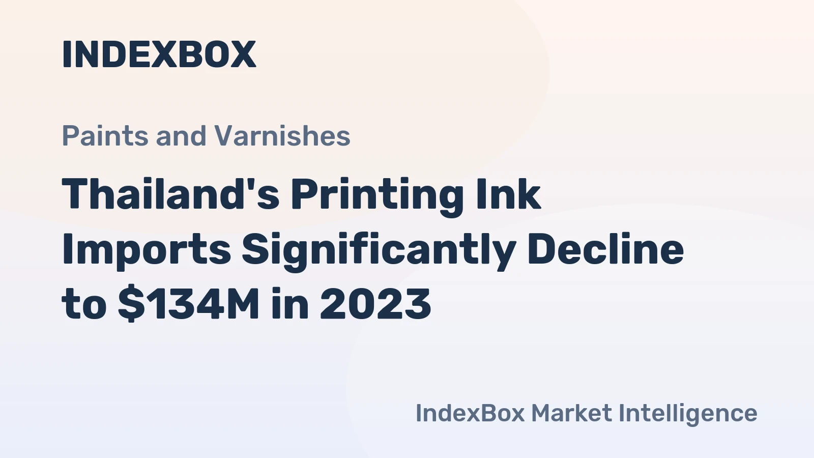 Thailand's Printing Ink Imports Significantly Decline to $134M in 2023