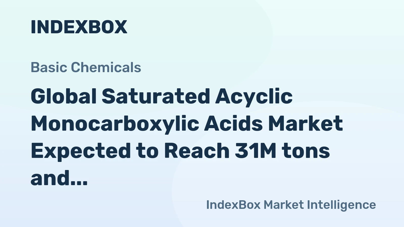 Global Saturated Acyclic Monocarboxylic Acids Market Expected to Reach 31M tons and $60.3B by 2035
