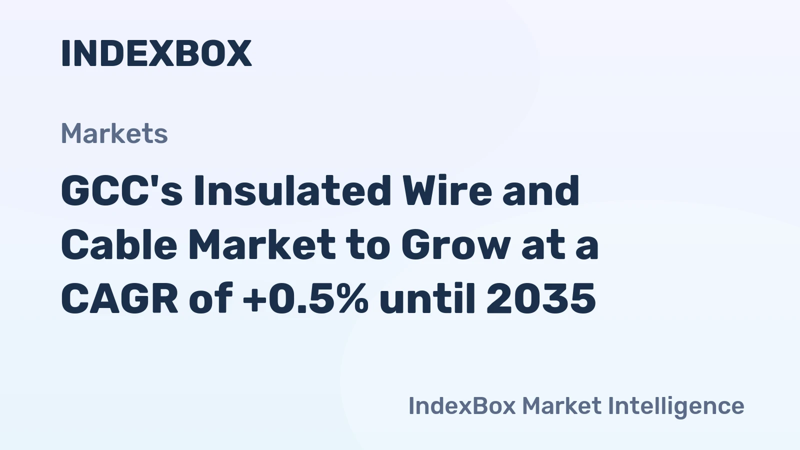 GCC's Insulated Wire and Cable Market to Grow at a CAGR of +0.5% until 2035