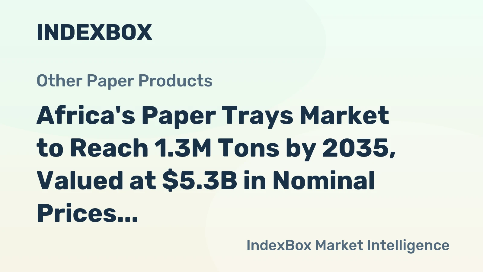 Africa's Paper Trays Market to Reach 1.3M Tons by 2035, Valued at $5.3B in Nominal Prices