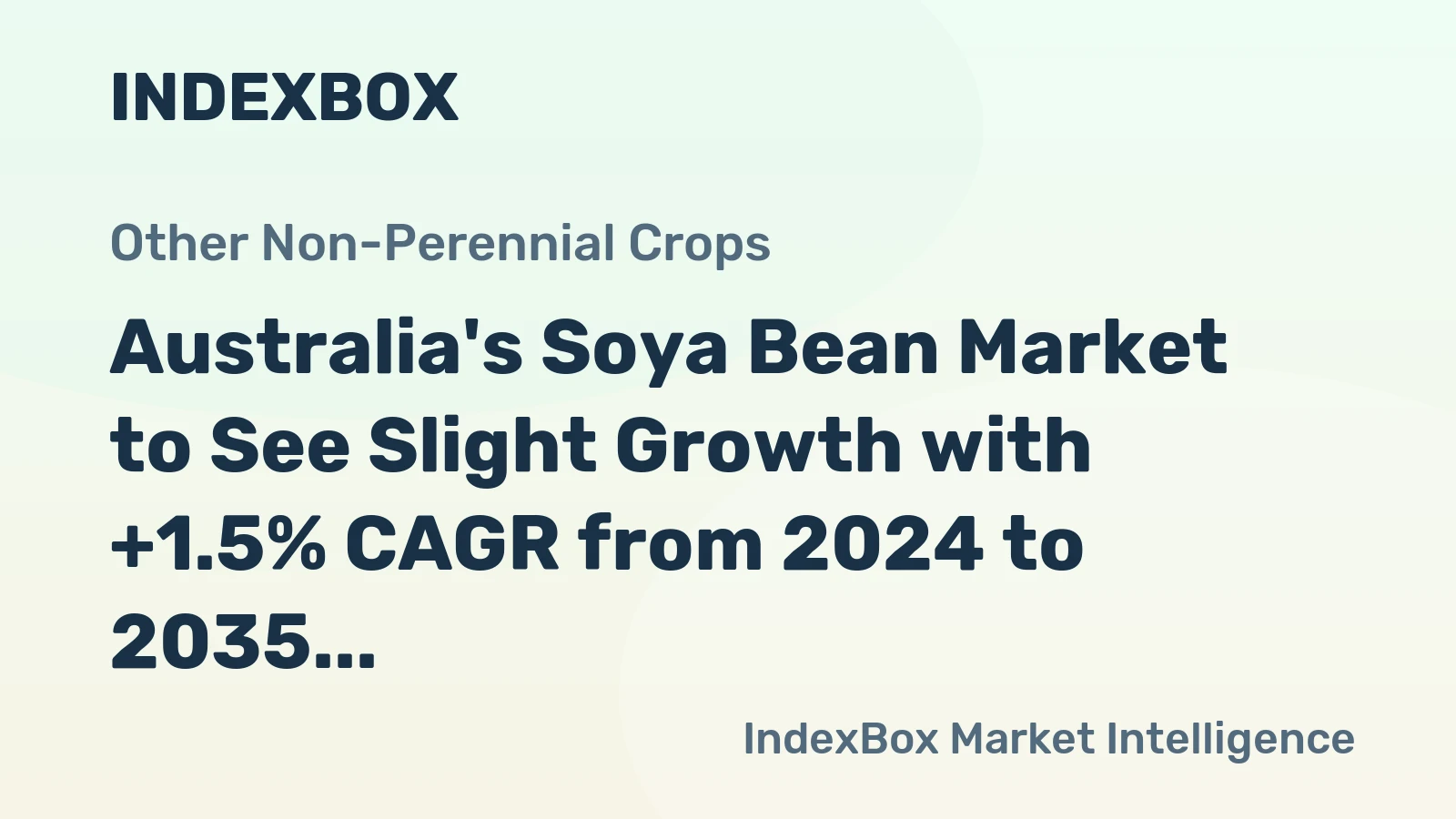 Australia's Soya Bean Market to See Slight Growth with +1.5% CAGR from 2024 to 2035