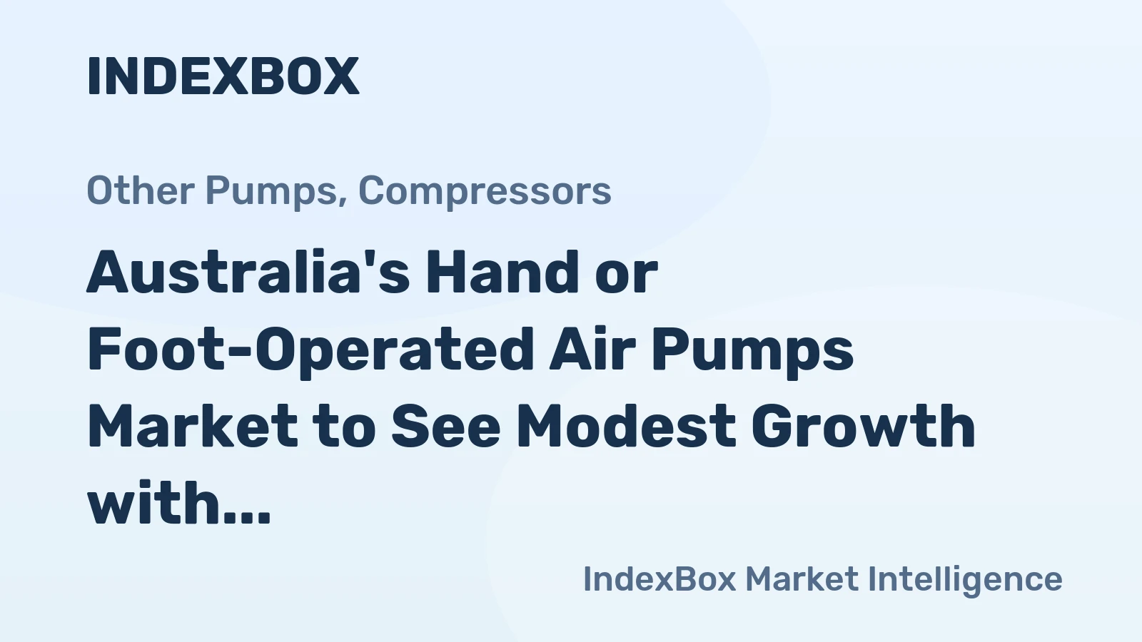 Australia's Hand or Foot-Operated Air Pumps Market to See Modest Growth with CAGR of +0.9%