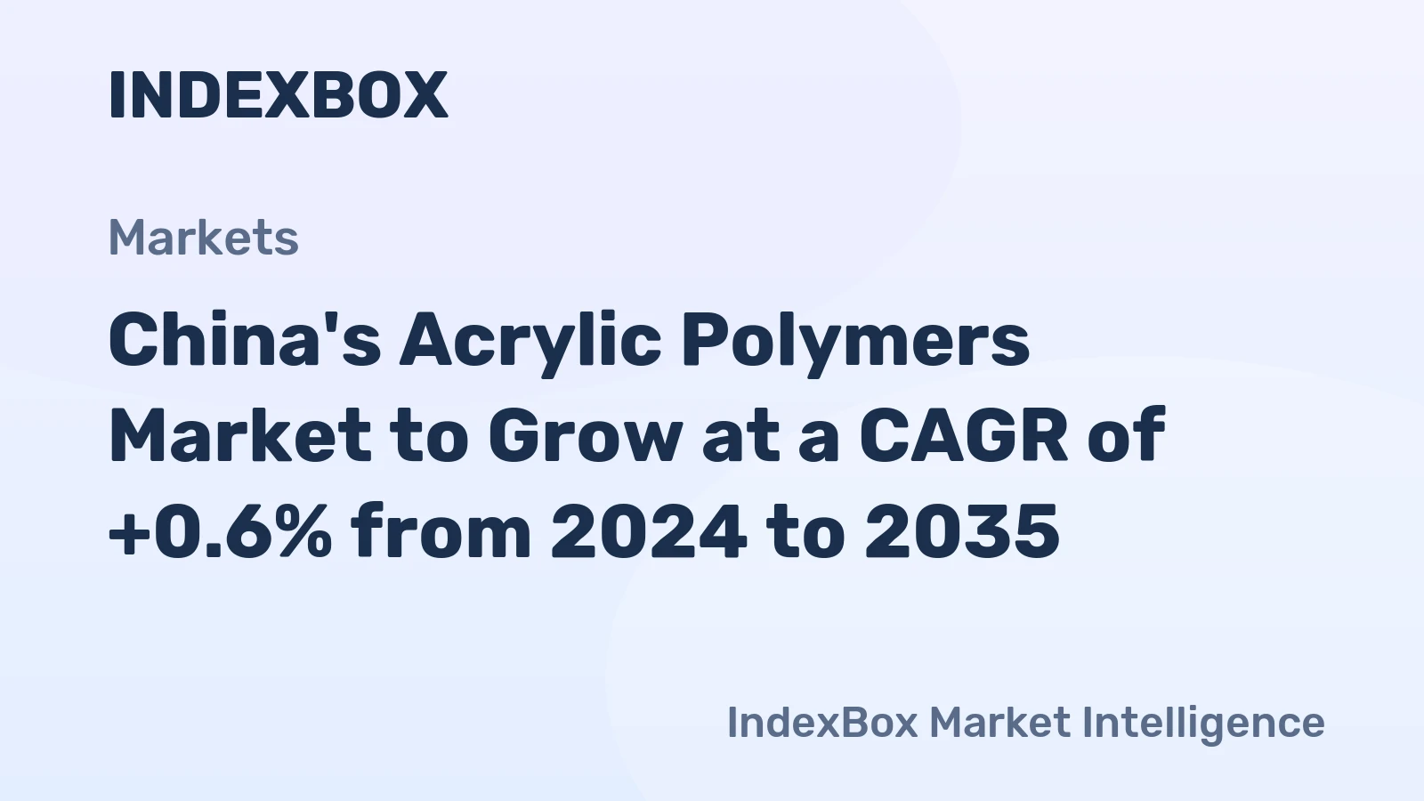 China's Acrylic Polymers Market to Grow at a CAGR of +0.6% from 2024 to 2035