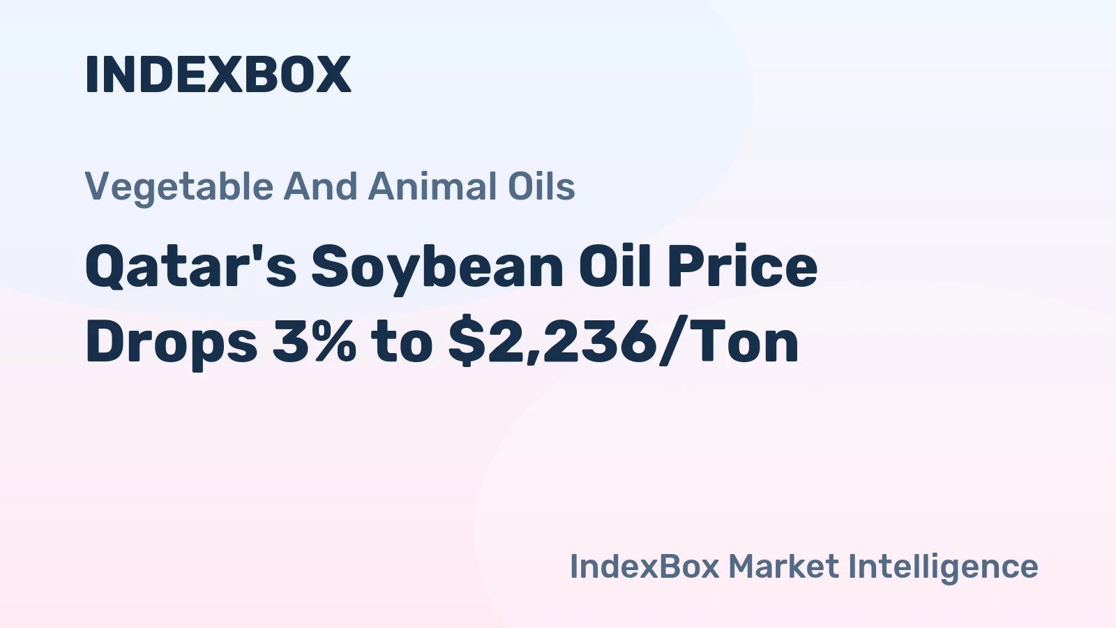 Qatar's Soybean Oil Price Drops 3% to $2,236/Ton