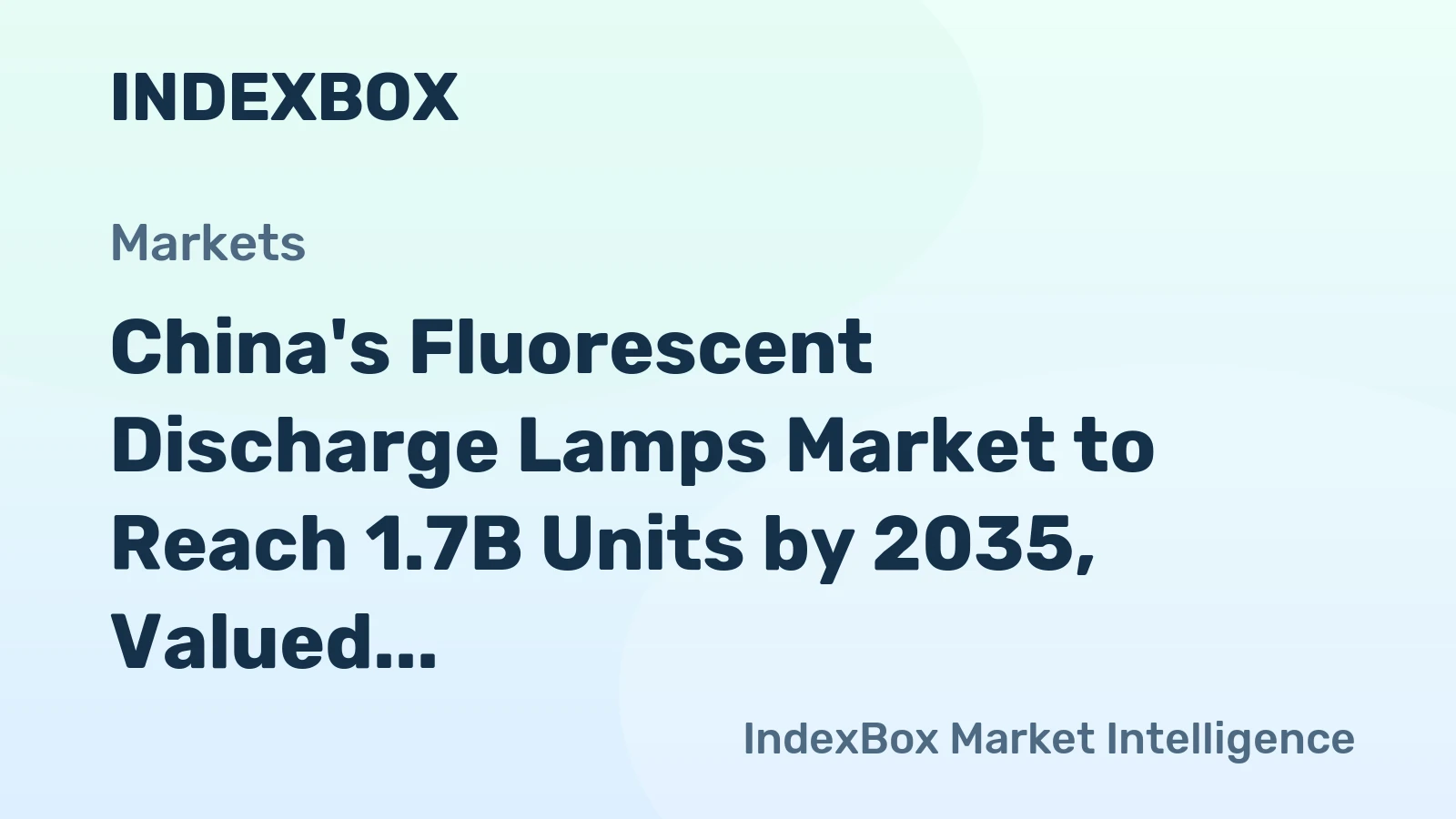 China's Fluorescent Discharge Lamps Market to Reach 1.7B Units by 2035, Valued at $1.6B