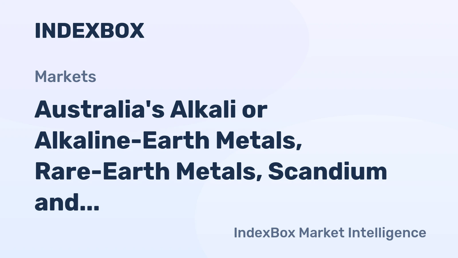 Australia's Alkali or Alkaline-Earth Metals, Rare-Earth Metals, Scandium and Yttrium, Mercury Market to Reach 188 Tons by 2035 with a Value of $1.6M