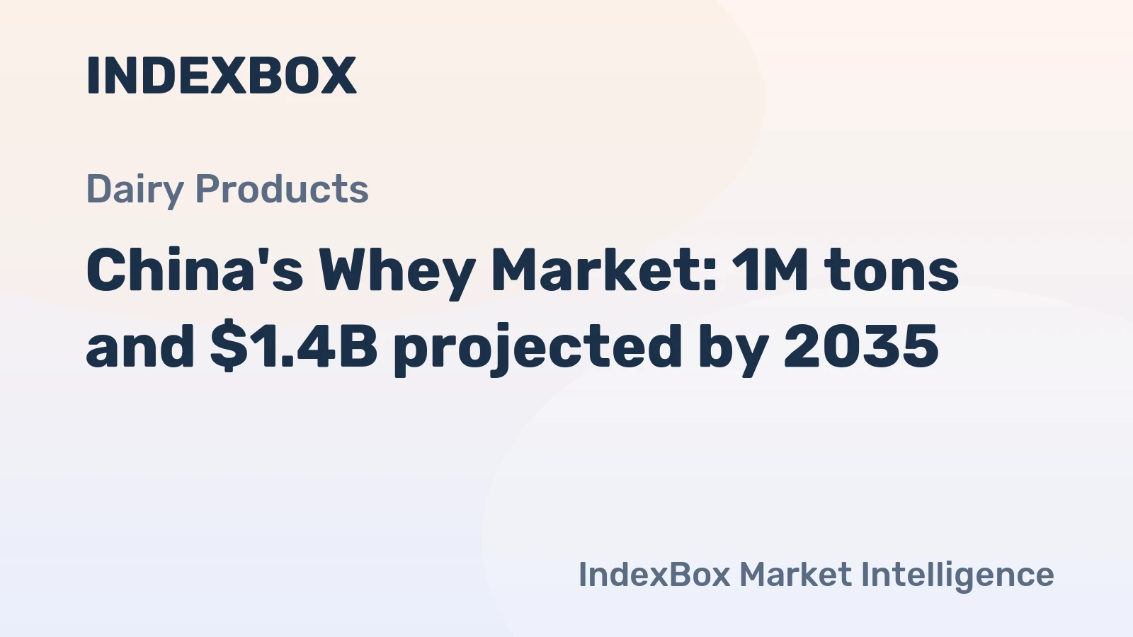 China's Whey Market: 1M tons and $1.4B projected by 2035