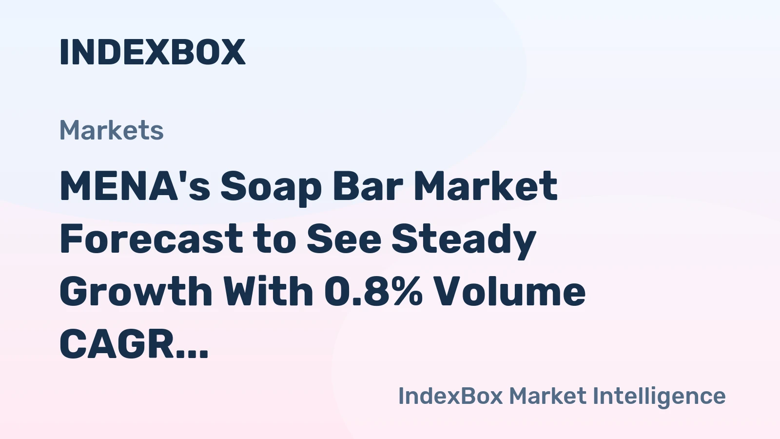 MENA's Soap Bar Market Forecast to See Steady Growth With 0.8% Volume CAGR Through 2035