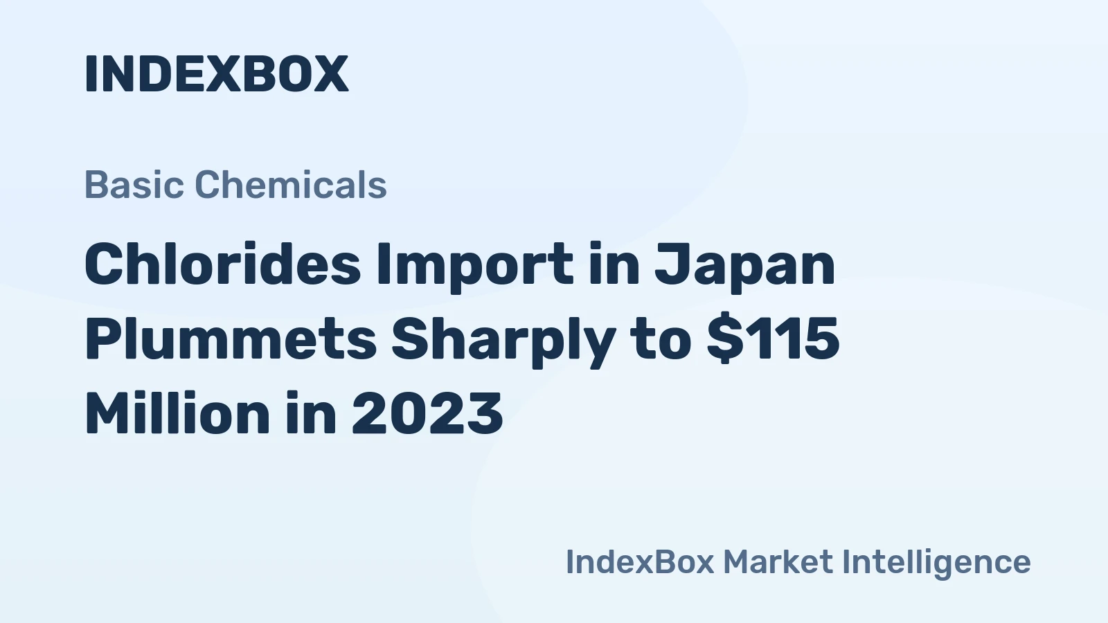Chlorides Import in Japan Plummets Sharply to $115 Million in 2023
