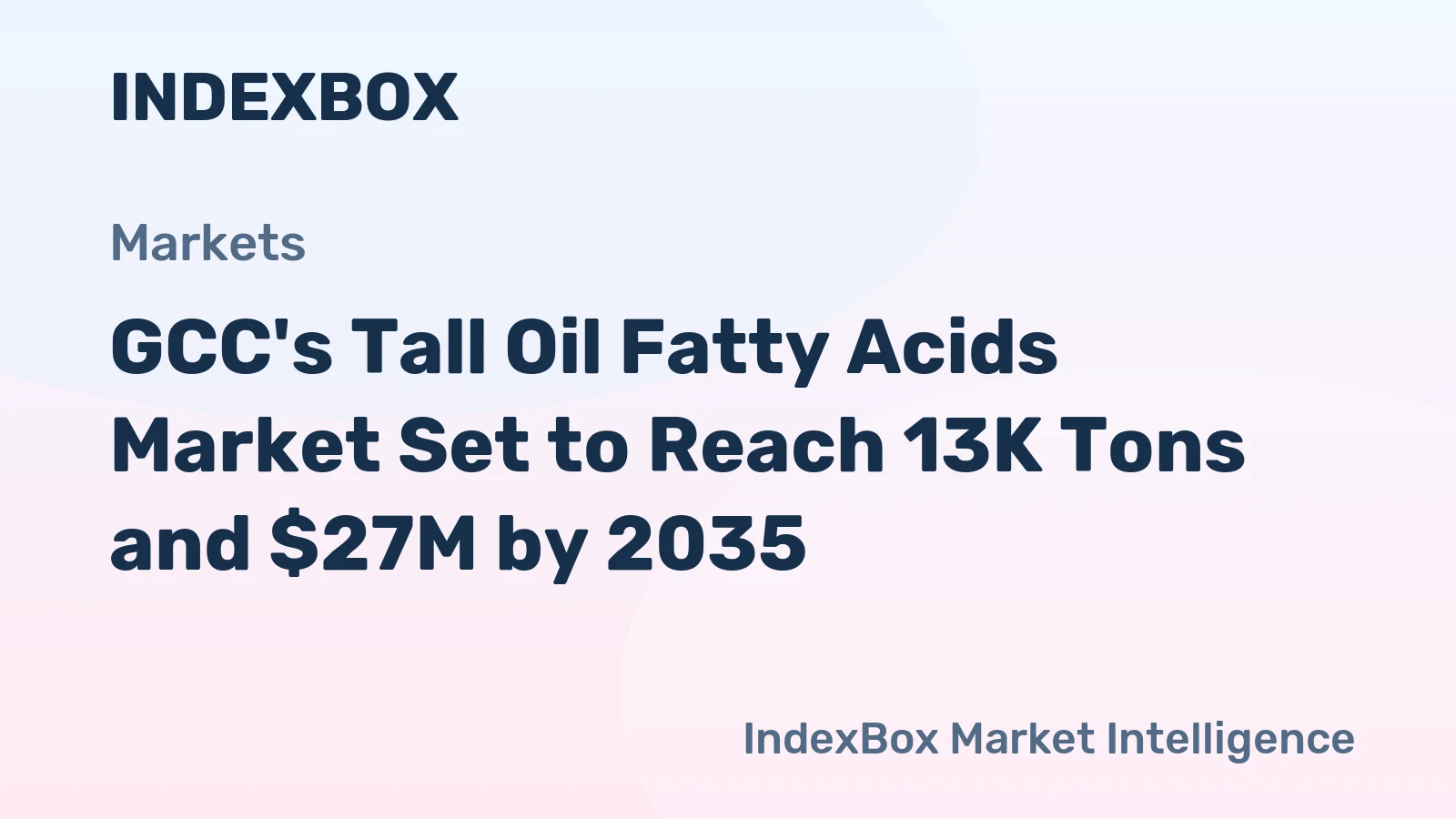 GCC's Tall Oil Fatty Acids Market Set to Reach 13K Tons and $27M by 2035