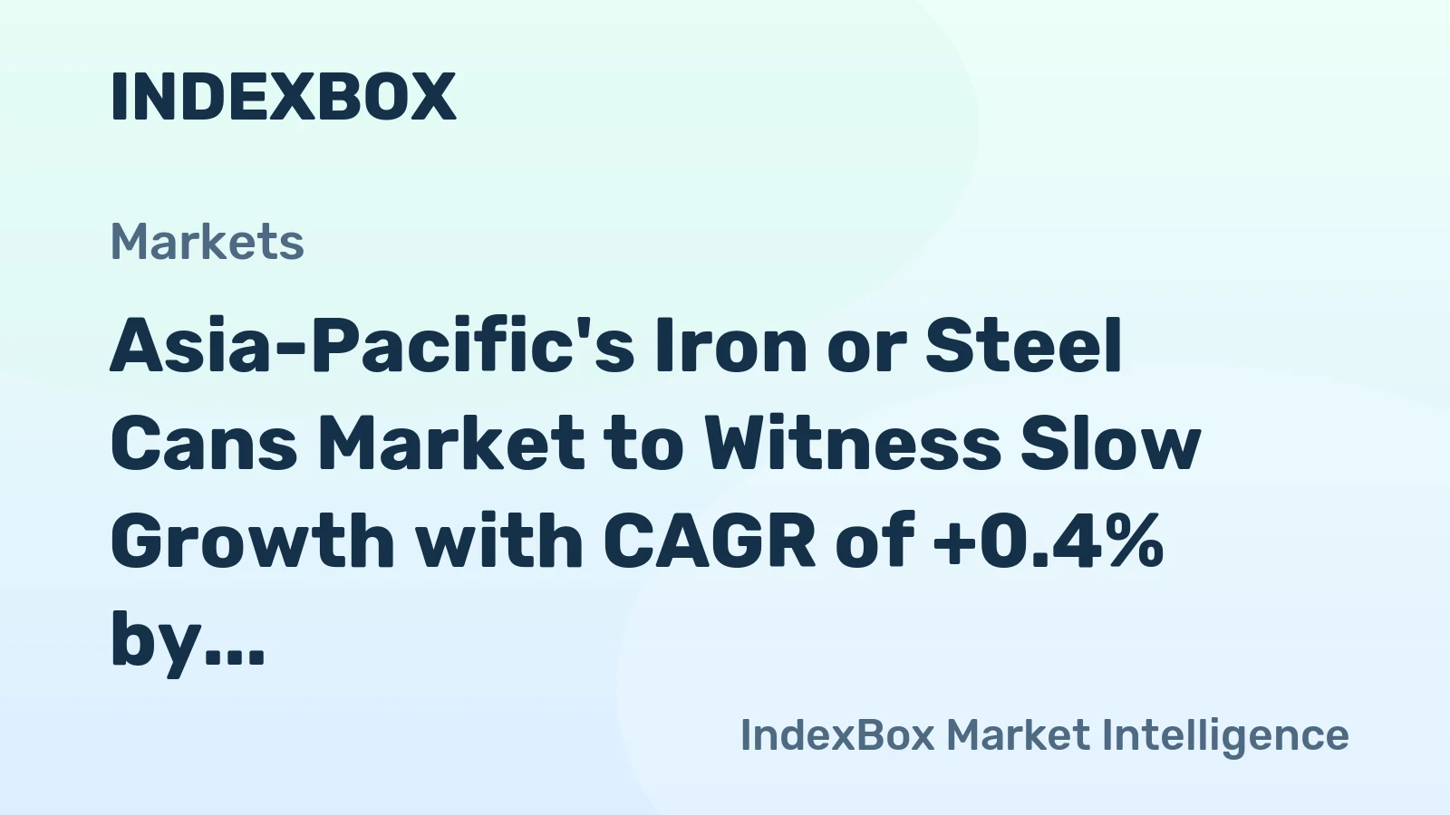 Asia-Pacific's Iron or Steel Cans Market to Witness Slow Growth with CAGR of +0.4% by 2035