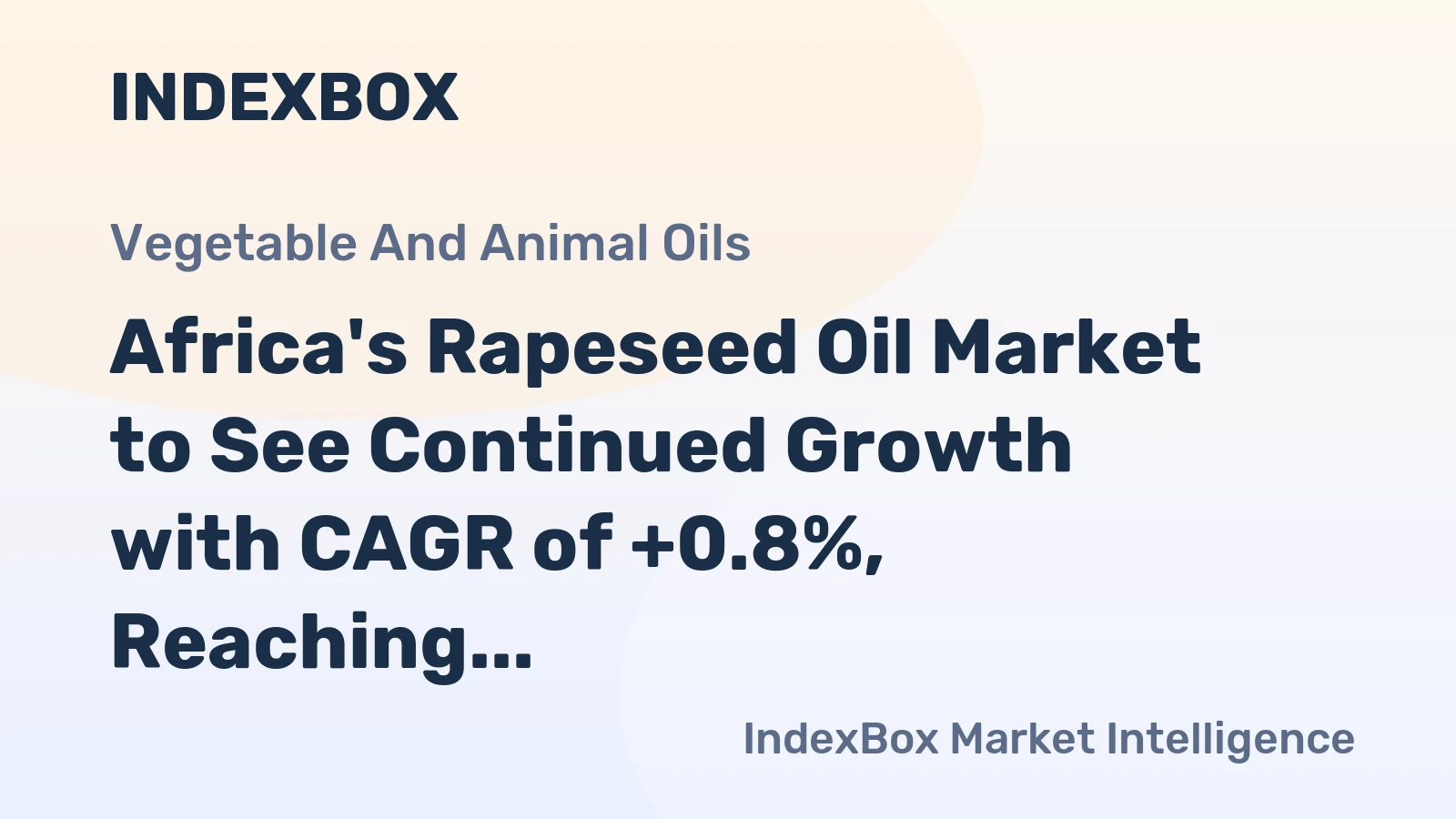 Africa's Rapeseed Oil Market to See Continued Growth with CAGR of +0.8%, Reaching $357M by 2035