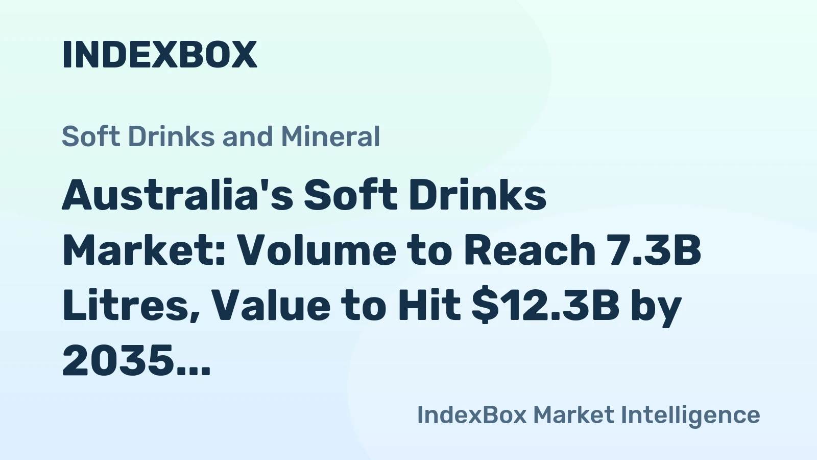 Australia's Soft Drinks Market: Volume to Reach 7.3B Litres, Value to Hit $12.3B by 2035