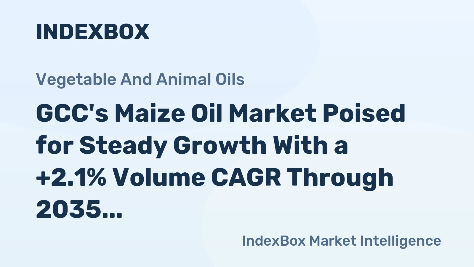GCC's Maize Oil Market Poised for Steady Growth With a +2.1% Volume CAGR Through 2035