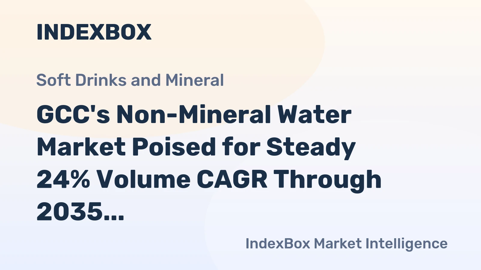GCC's Non-Mineral Water Market Poised for Steady 24% Volume CAGR Through 2035
