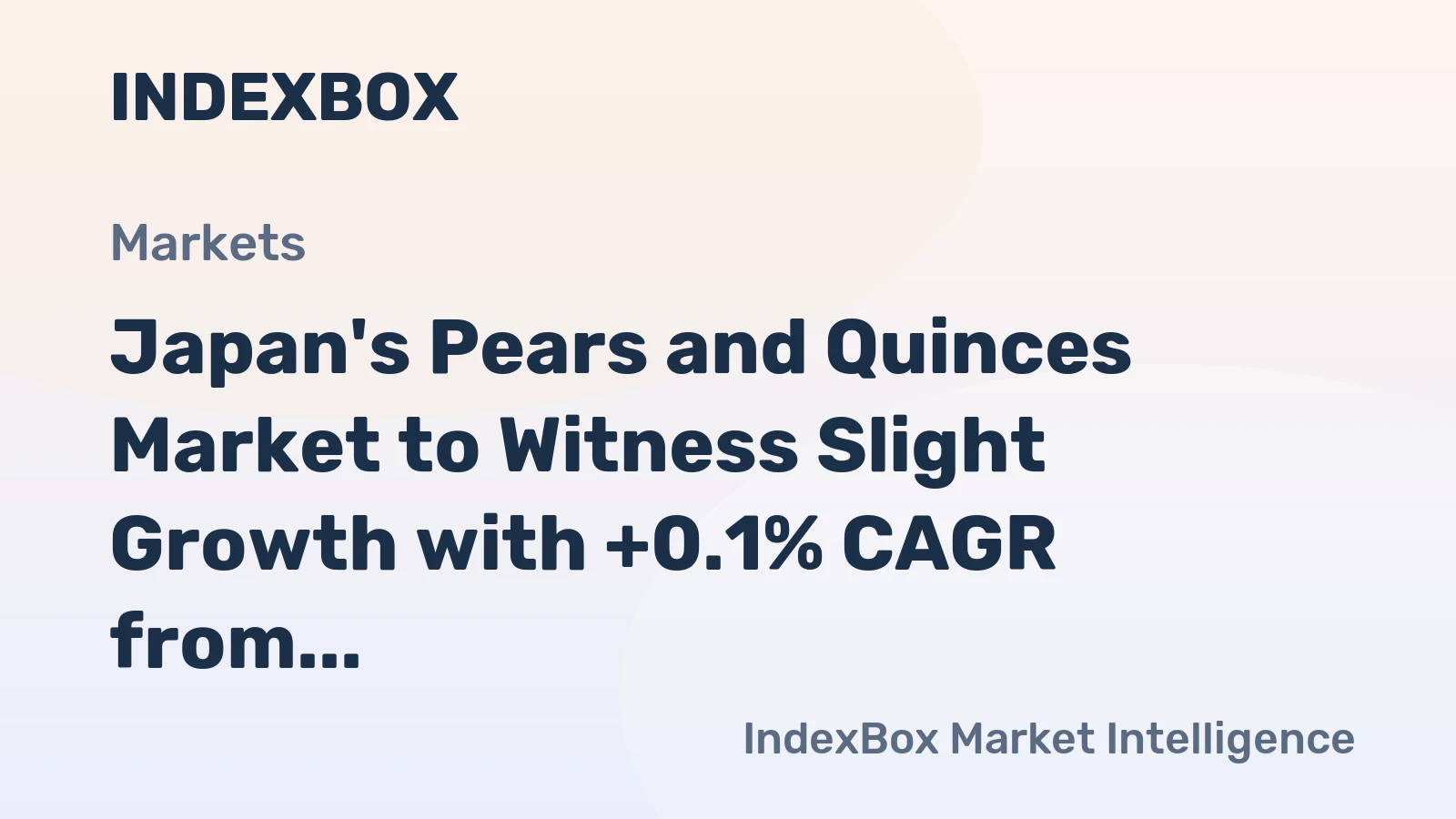 Japan's Pears and Quinces Market to Witness Slight Growth with +0.1% CAGR from 2024-2035