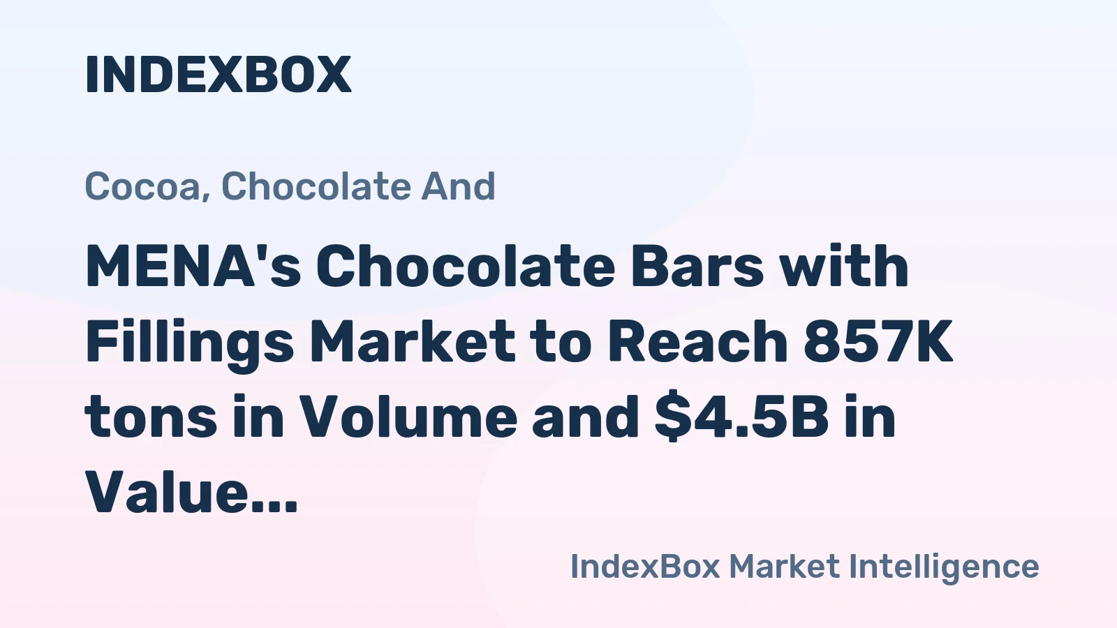 MENA's Chocolate Bars with Fillings Market to Reach 857K tons in Volume and $4.5B in Value by 2035