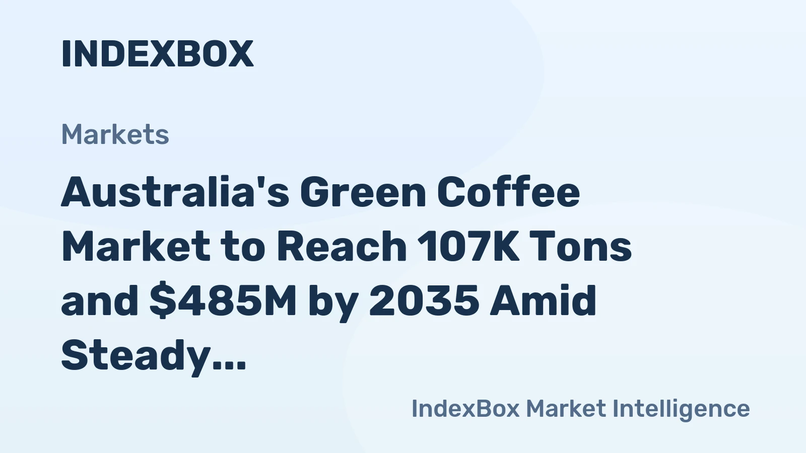 Australia's Green Coffee Market to Reach 107K Tons and $485M by 2035 Amid Steady Growth