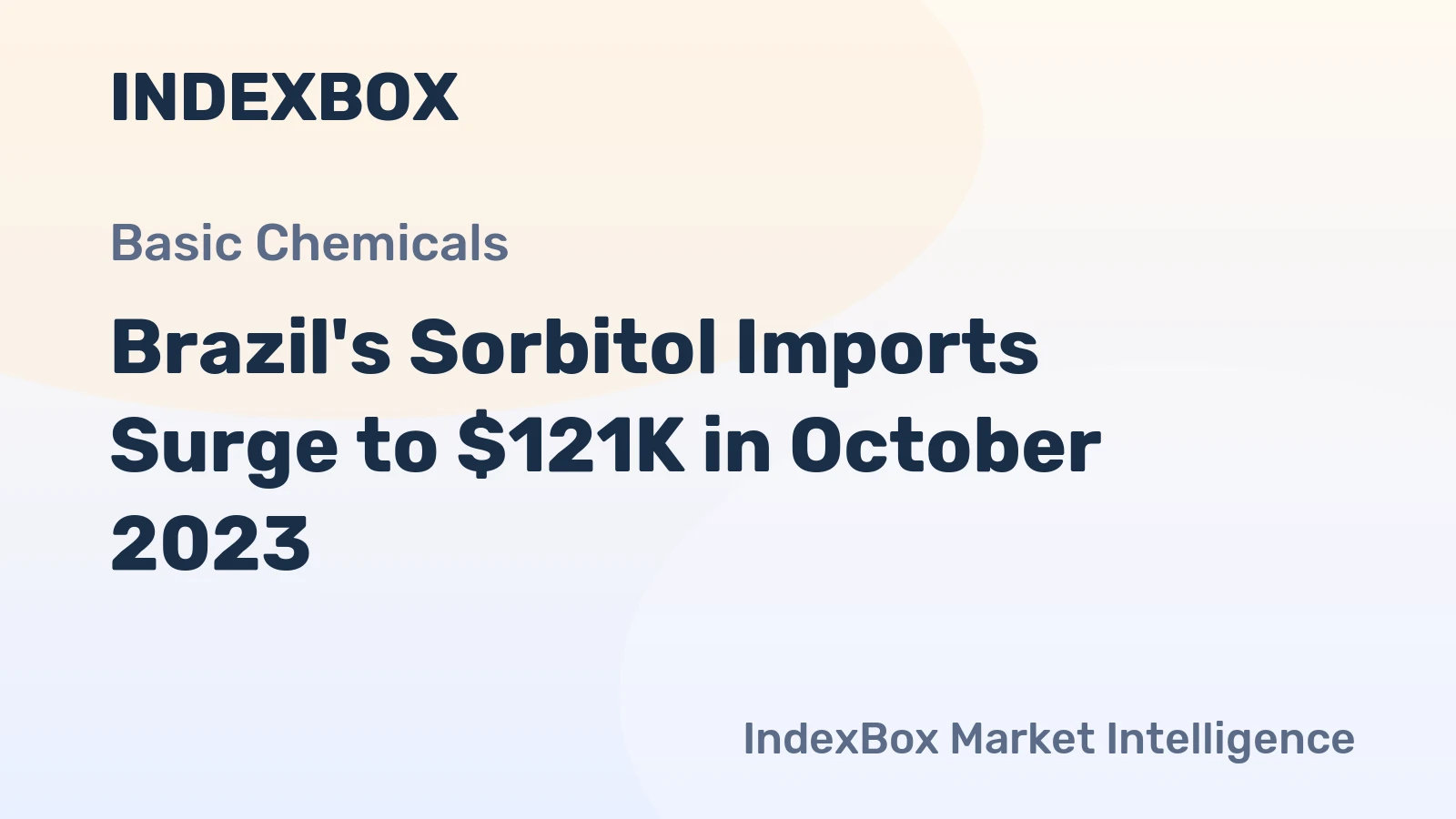 Brazil's Sorbitol Imports Surge to $121K in October 2023