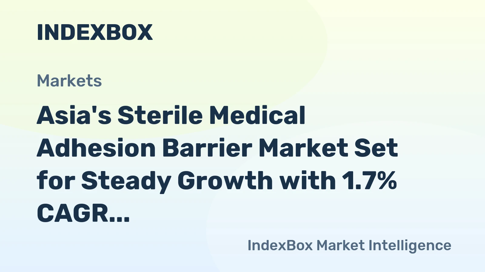 Asia's Sterile Medical Adhesion Barrier Market Set for Steady Growth with 1.7% CAGR Through 2035