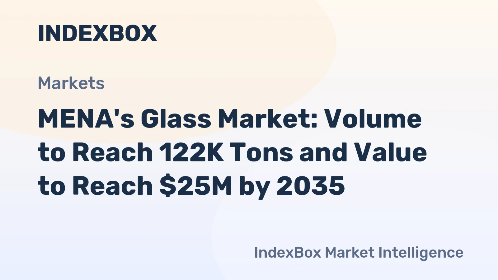 MENA's Glass Market: Volume to Reach 122K Tons and Value to Reach $25M by 2035