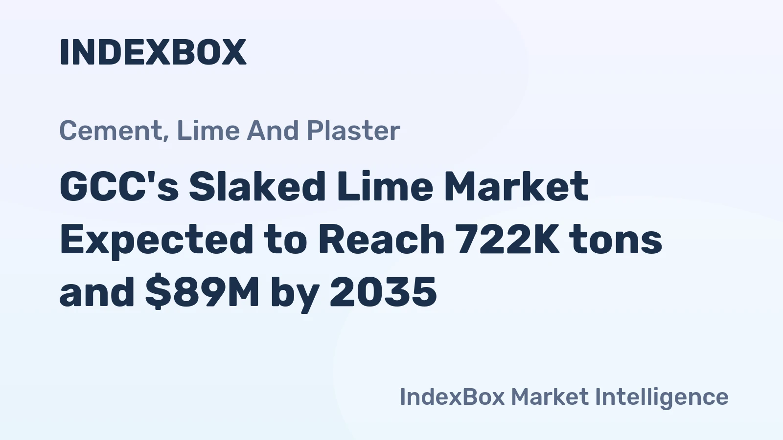 GCC's Slaked Lime Market Expected to Reach 722K tons and $89M by 2035