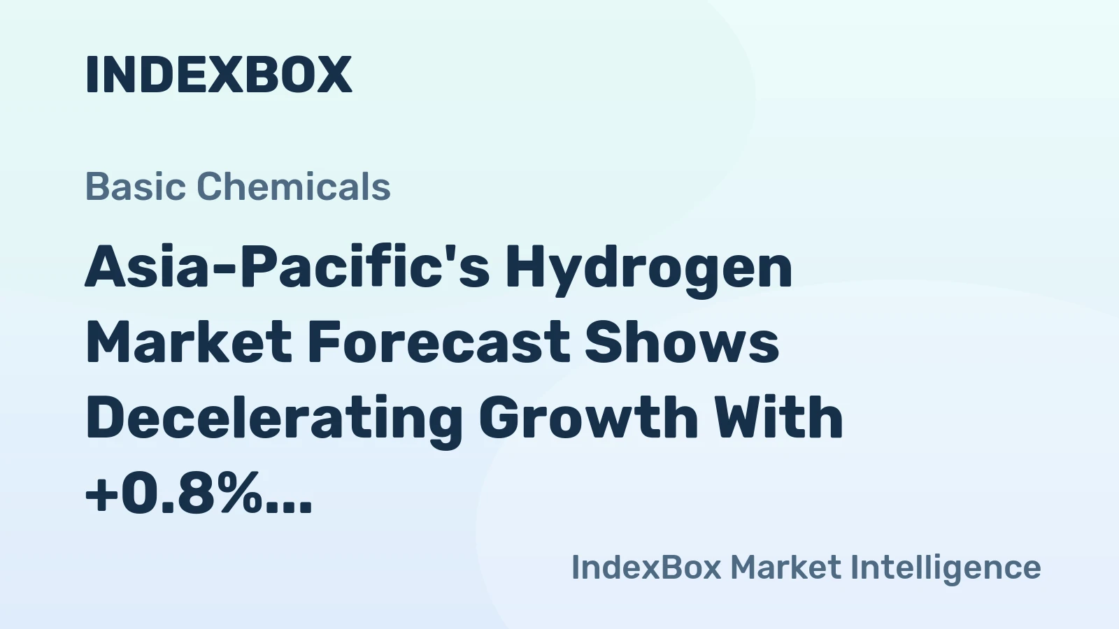 Asia-Pacific's Hydrogen Market Forecast Shows Decelerating Growth With +0.8% Volume CAGR Through 2035