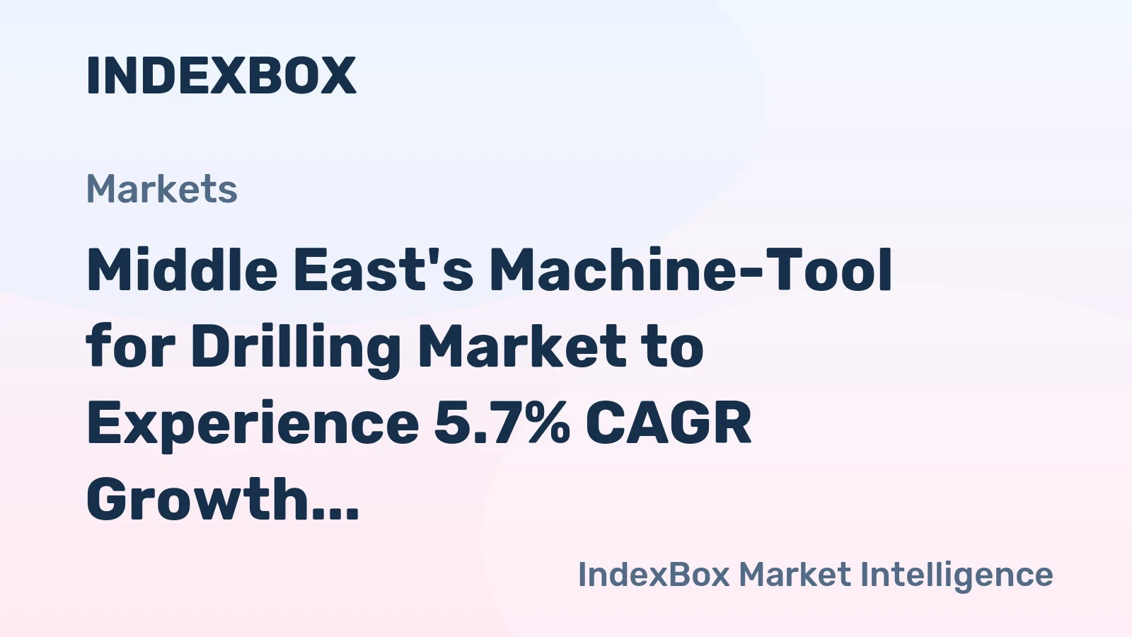 Middle East's Machine-Tool for Drilling Market to Experience 5.7% CAGR Growth by 2035