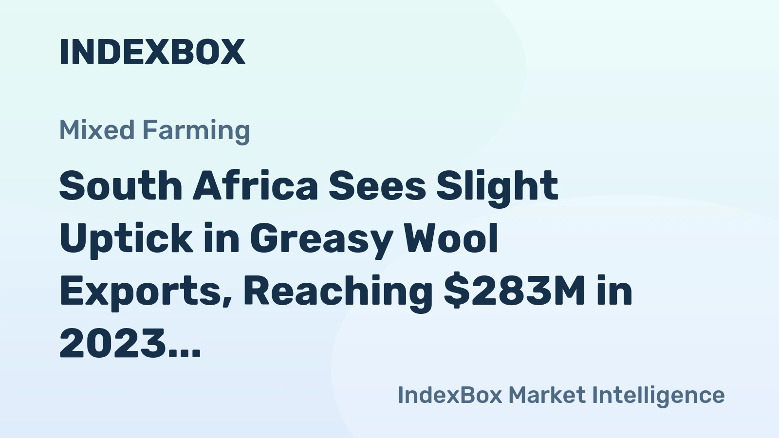 South Africa Sees Slight Uptick in Greasy Wool Exports, Reaching $283M in 2023