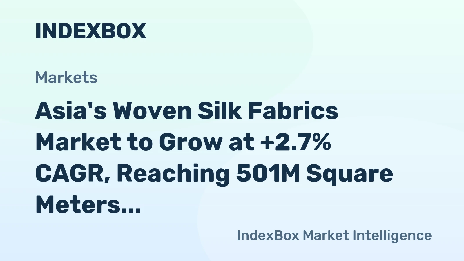Asia's Woven Silk Fabrics Market to Grow at +2.7% CAGR, Reaching 501M Square Meters by 2035