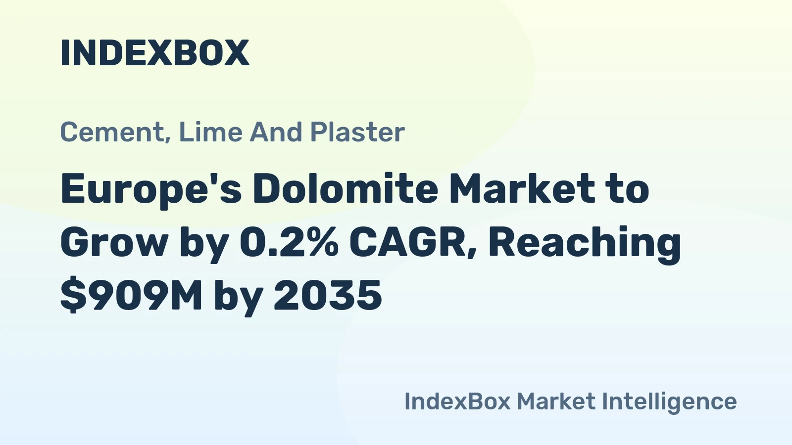 Europe's Dolomite Market to Grow by 0.2% CAGR, Reaching $909M by 2035
