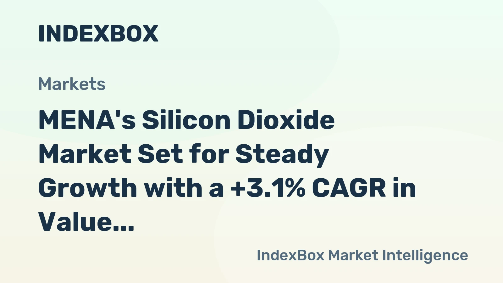 MENA's Silicon Dioxide Market Set for Steady Growth with a +3.1% CAGR in Value Through 2035