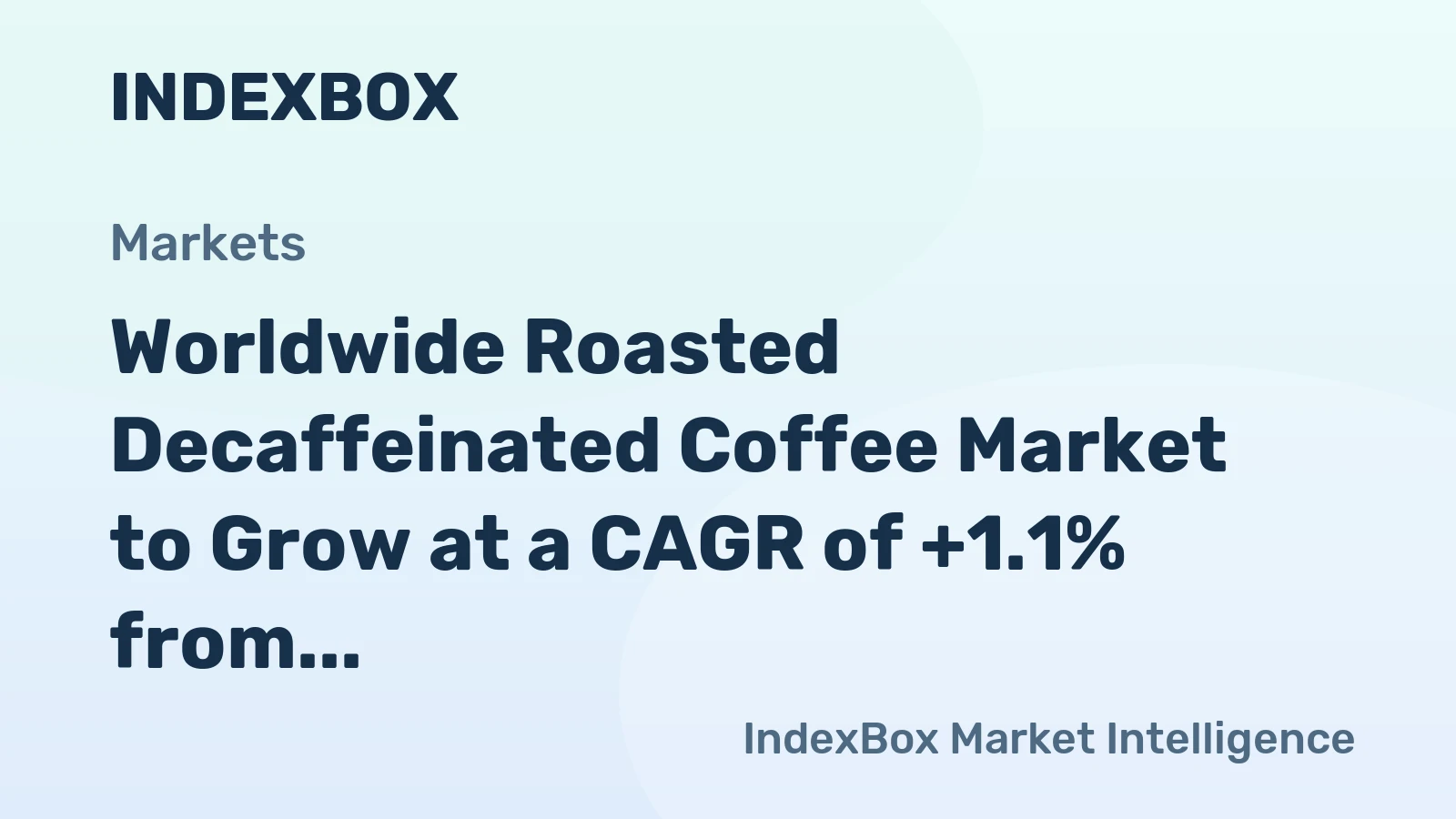 Worldwide Roasted Decaffeinated Coffee Market to Grow at a CAGR of +1.1% from 2024 to 2035, Reaching 358K tons