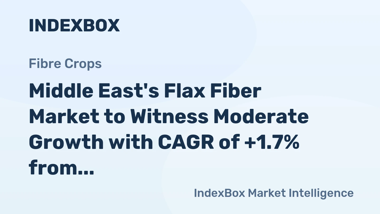 Middle East's Flax Fiber Market to Witness Moderate Growth with CAGR of +1.7% from 2024-2035