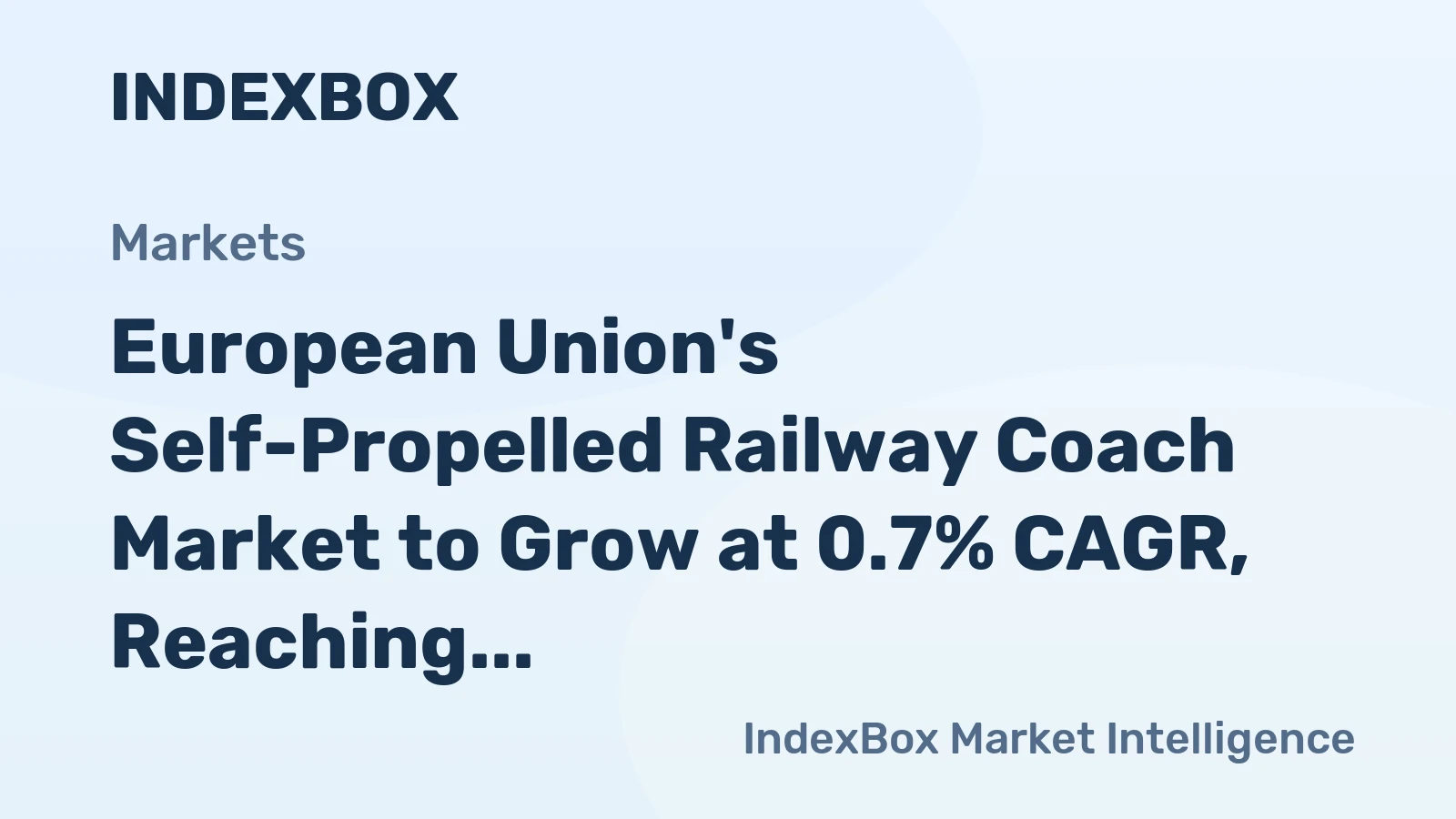 European Union's Self-Propelled Railway Coach Market to Grow at 0.7% CAGR, Reaching 4.8K Units by 2035