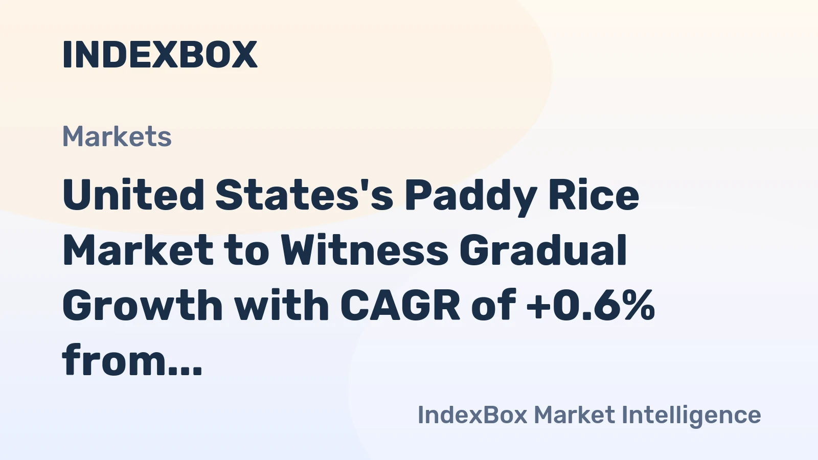 United States's Paddy Rice Market to Witness Gradual Growth with CAGR of +0.6% from 2024 to 2035