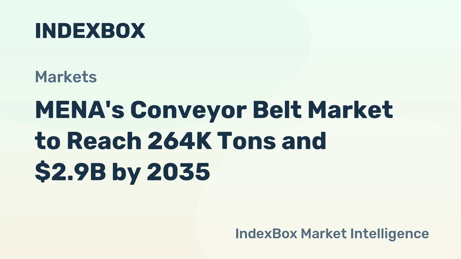 MENA's Conveyor Belt Market to Reach 264K Tons and $2.9B by 2035