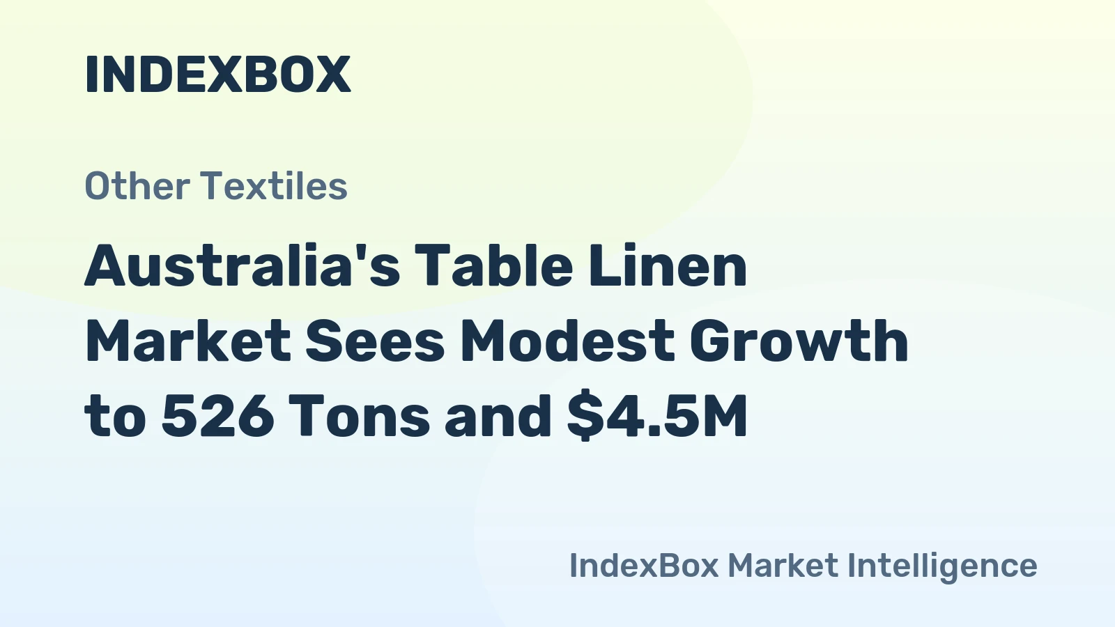 Australia's Table Linen Market Sees Modest Growth to 526 Tons and $4.5M