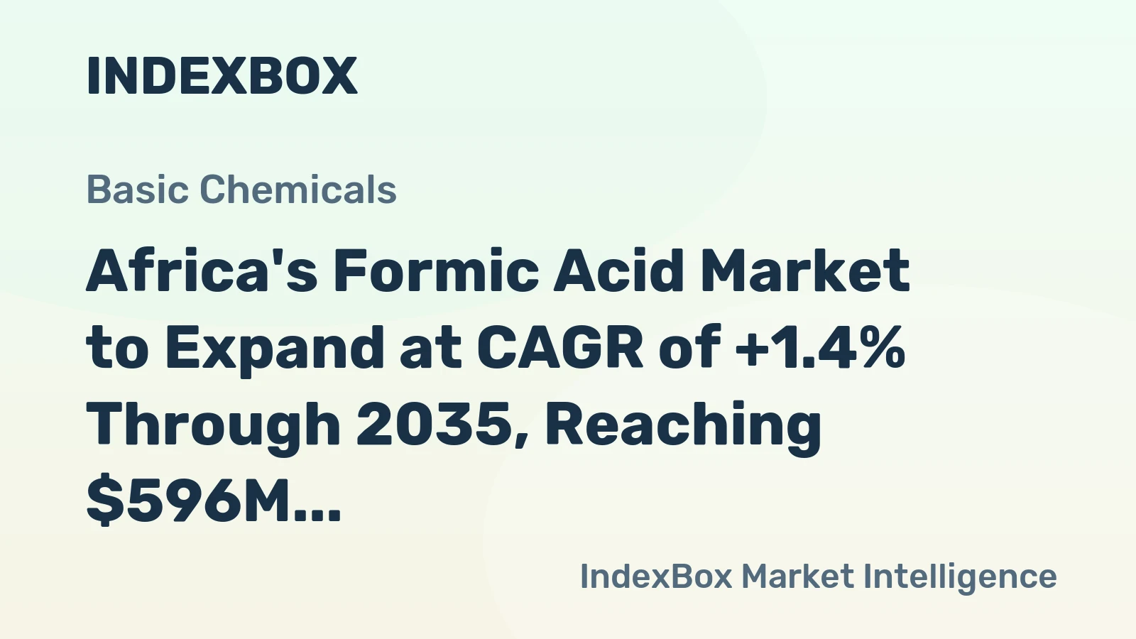 Africa's Formic Acid Market to Expand at CAGR of +1.4% Through 2035, Reaching $596M